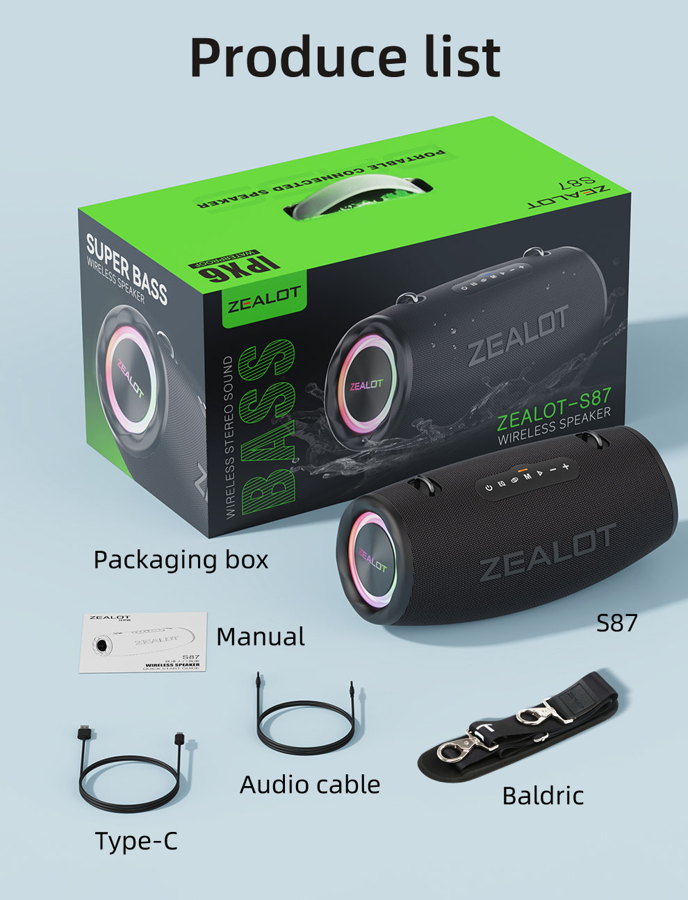 S87 Bluetooth Speaker-ZEALOT